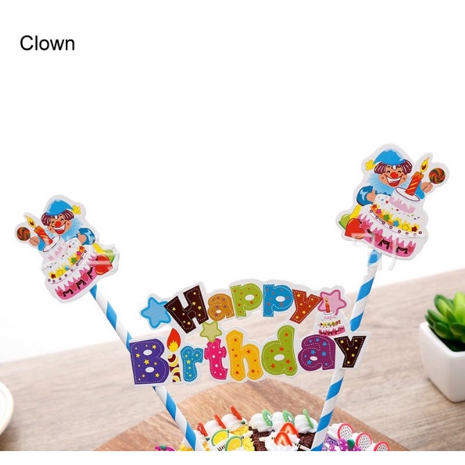 Cartoon Theme Happy Birthday Cake Topper Flags Paper Micky Paw--Patrol ...