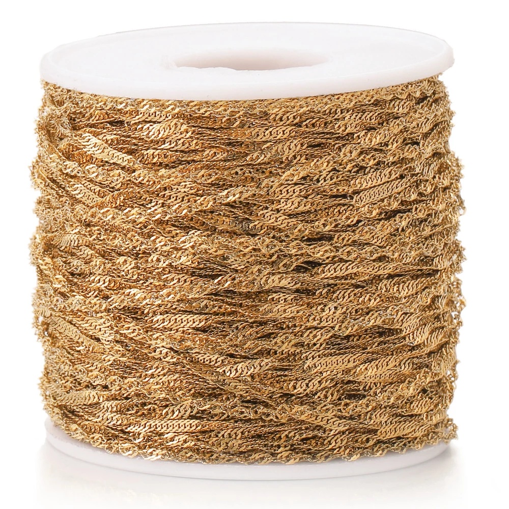 Stainless steel 1.5MM Water Ripple Chain Fine Chain diy Earrings ...