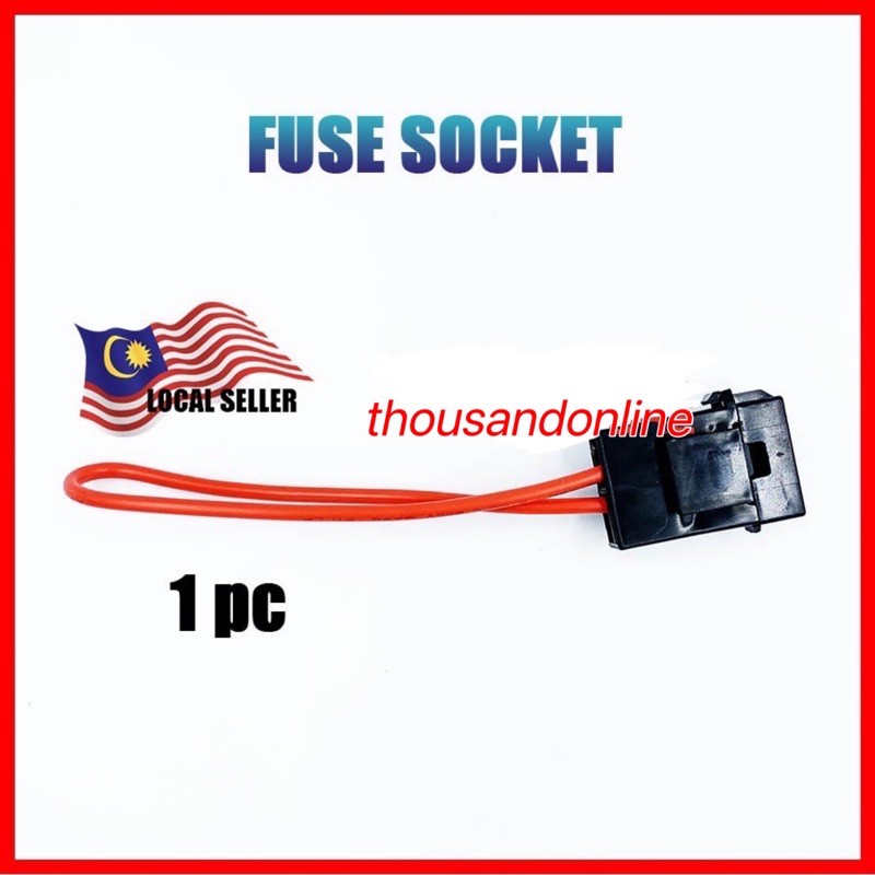 CAR AUTO FUSE HOLDER FUSES BOX SOCKET WITH 20CM LINE (BLACK) | Shopee ...