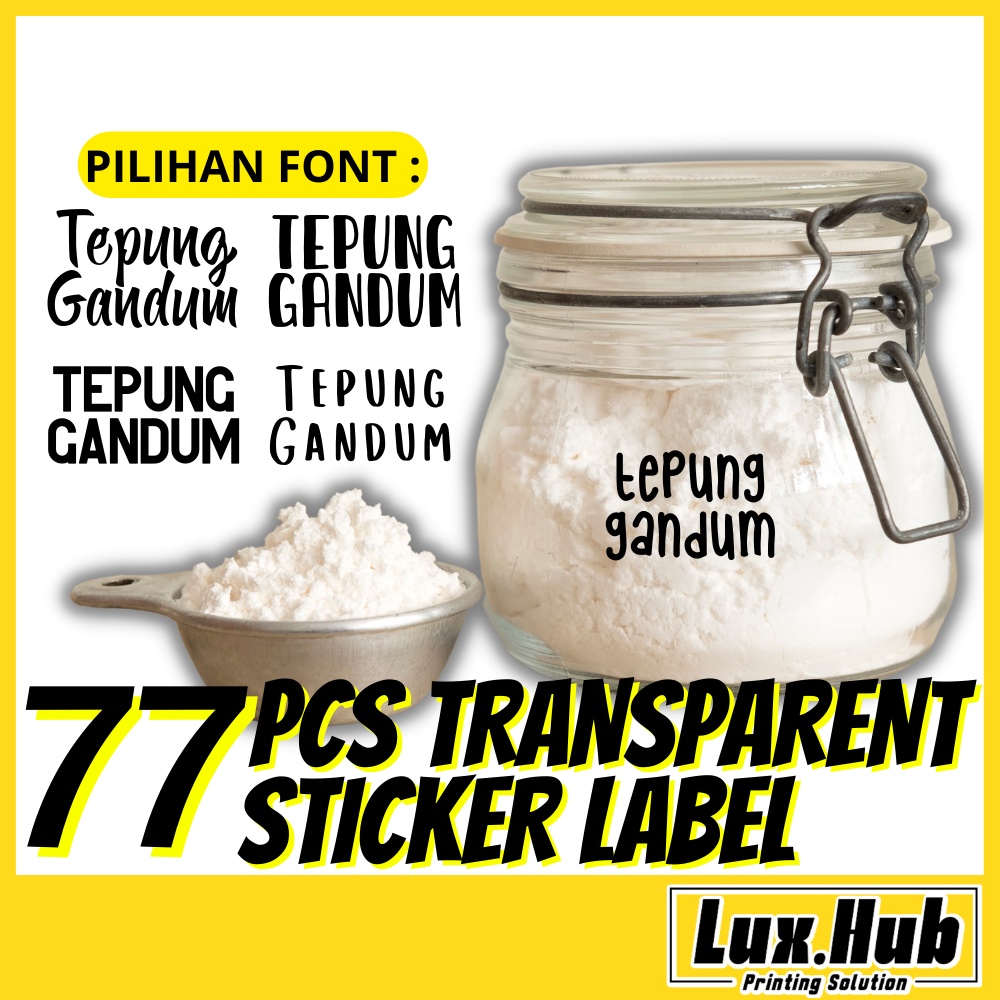 77pcs Sticker Dapur Waterproof Transparent | Stiker Dapur Kitchen Label ...
