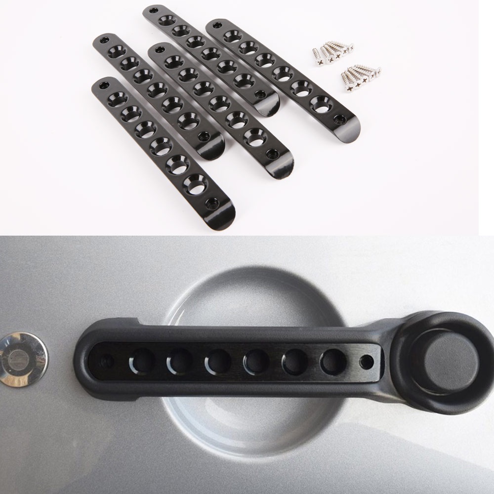 Aluminum Front Rear Door Grab Handle Inserts Cover for Jeep Wrangler JK ...