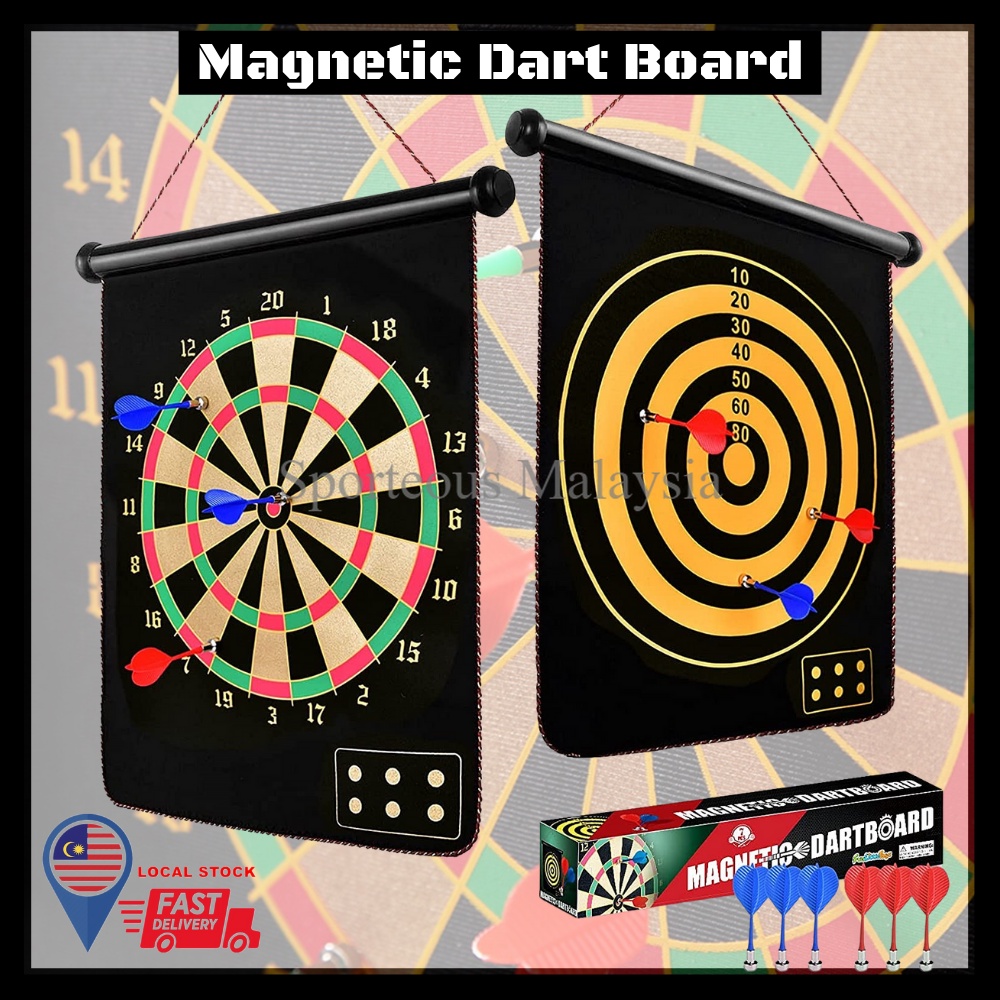 🇲🇾 READY STOCK Strong Double-Sided Magnetic Dartboard 12inch 15inch ...