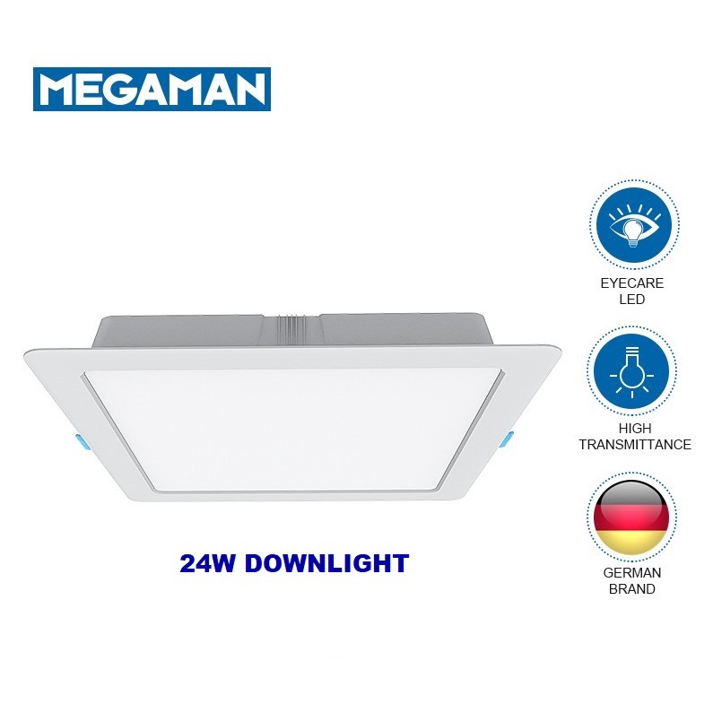 Megaman 24W 8" LED Downlight Square Recessed (3000K-Warmwhite/4000K ...