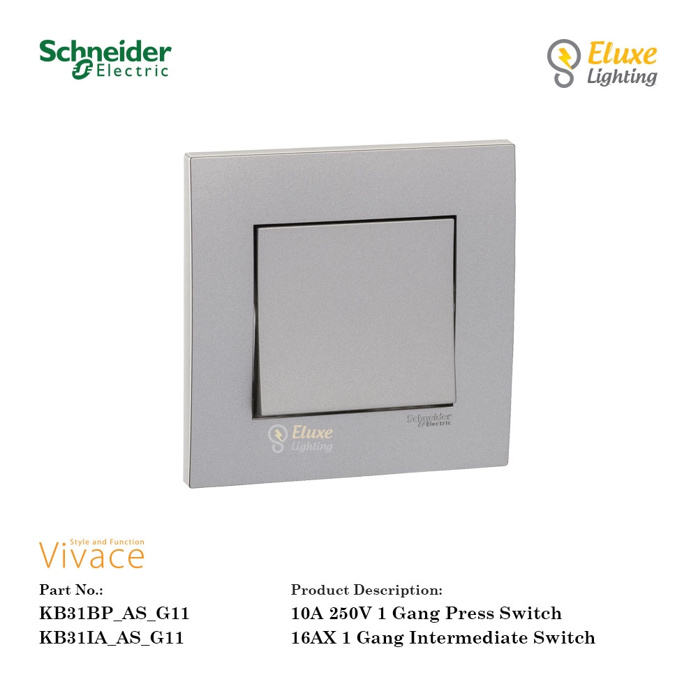 SCHNEIDER VIVACE SERIES SILVER SWITCHES & SOCKETS [FULL RANGE] | Shopee ...