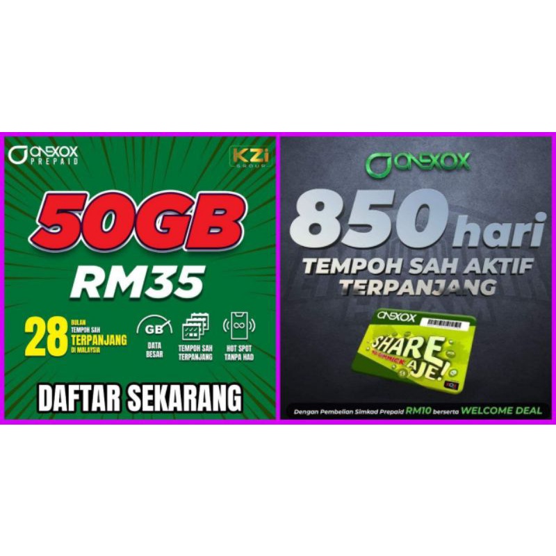 Prepaid Onexox (Hotspot 50GB) | Shopee Malaysia