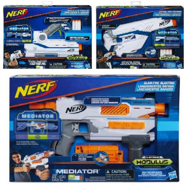 Hasbro Nerf N-Strike Modulus System Mediator / Barrel / Stock Battle Dart Gun Blaster Toy ...