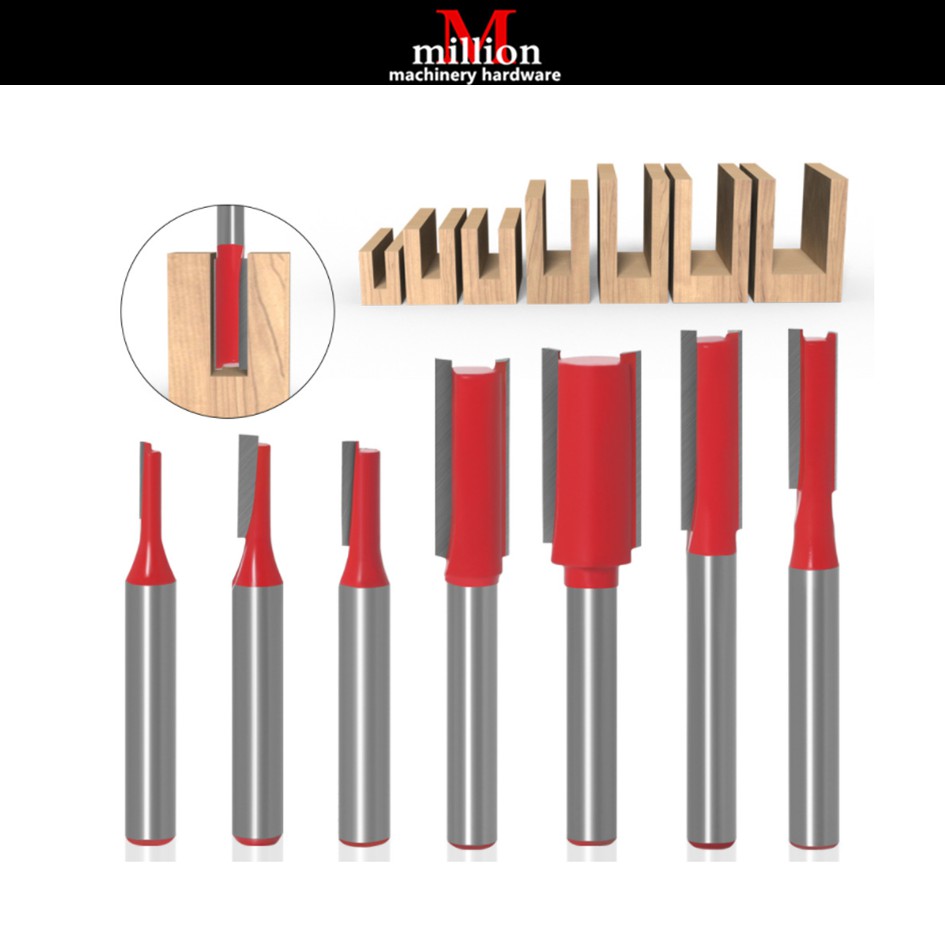 (STRAIGHT)7pcs 1/4" 6.35mm Shank Milling Cutter Wood Carving Blade ...