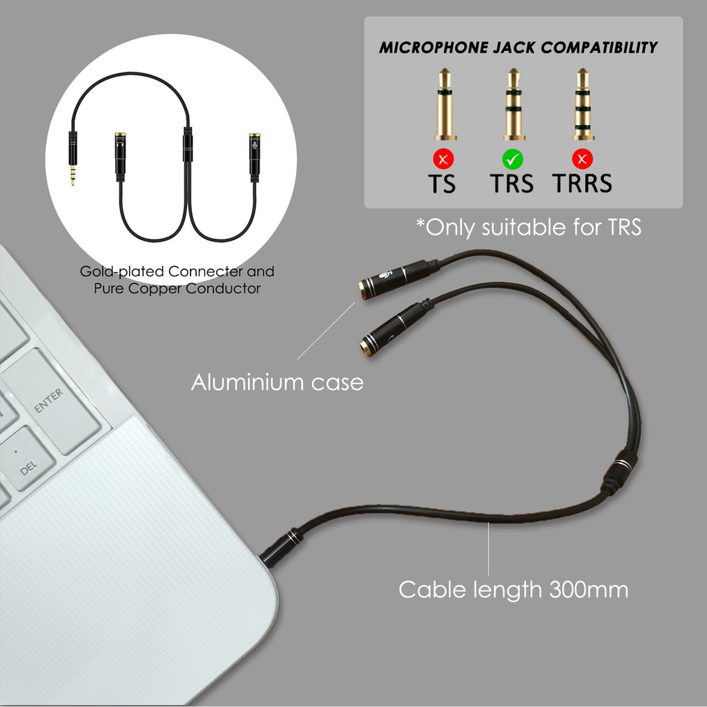 (Ready Stock) Golive 3.5mm Audio Y Splitter (to split microphone and ...