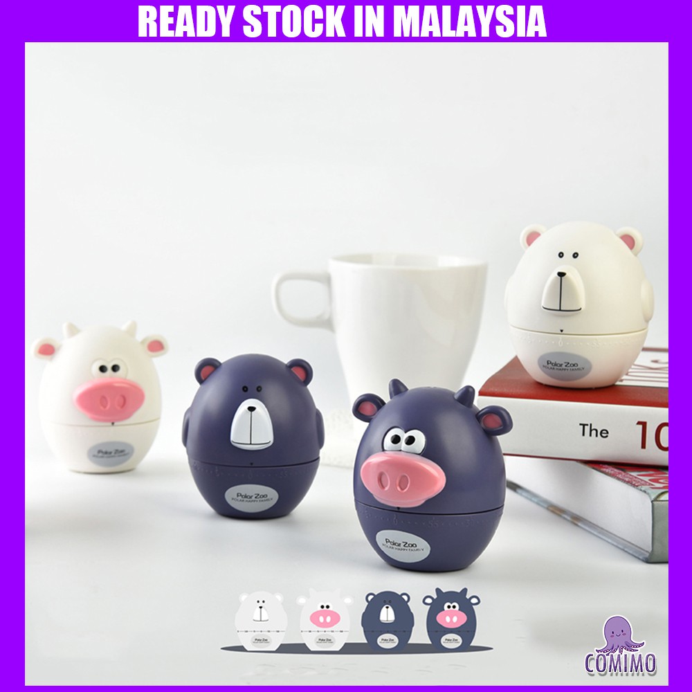 Cute Cartoon Cows Bear Kitchen Timer Mechanical Alarm Clock Without ...