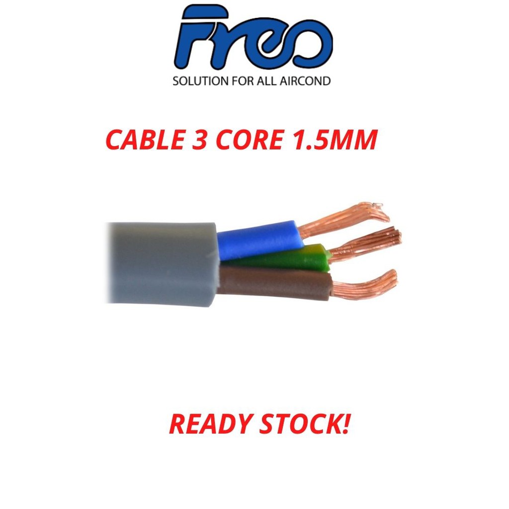 𝗖𝗔𝗕𝗟𝗘 / 𝗪𝗔𝗬𝗔𝗥 𝟯 𝗖𝗢𝗥𝗘 𝟭.𝟱𝗠𝗠 | Shopee Malaysia