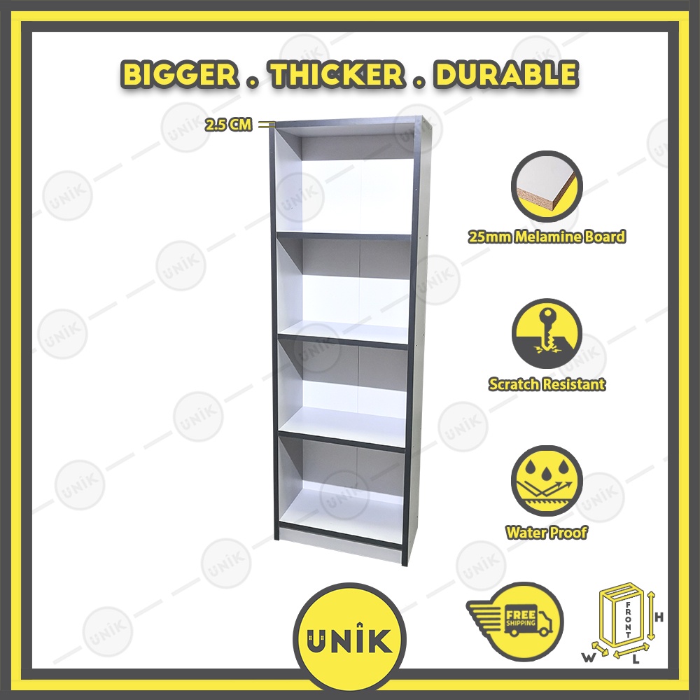 [UNIK] Bookshelf File Cabinet Utility Storage Shelf with 4 Compartments ...