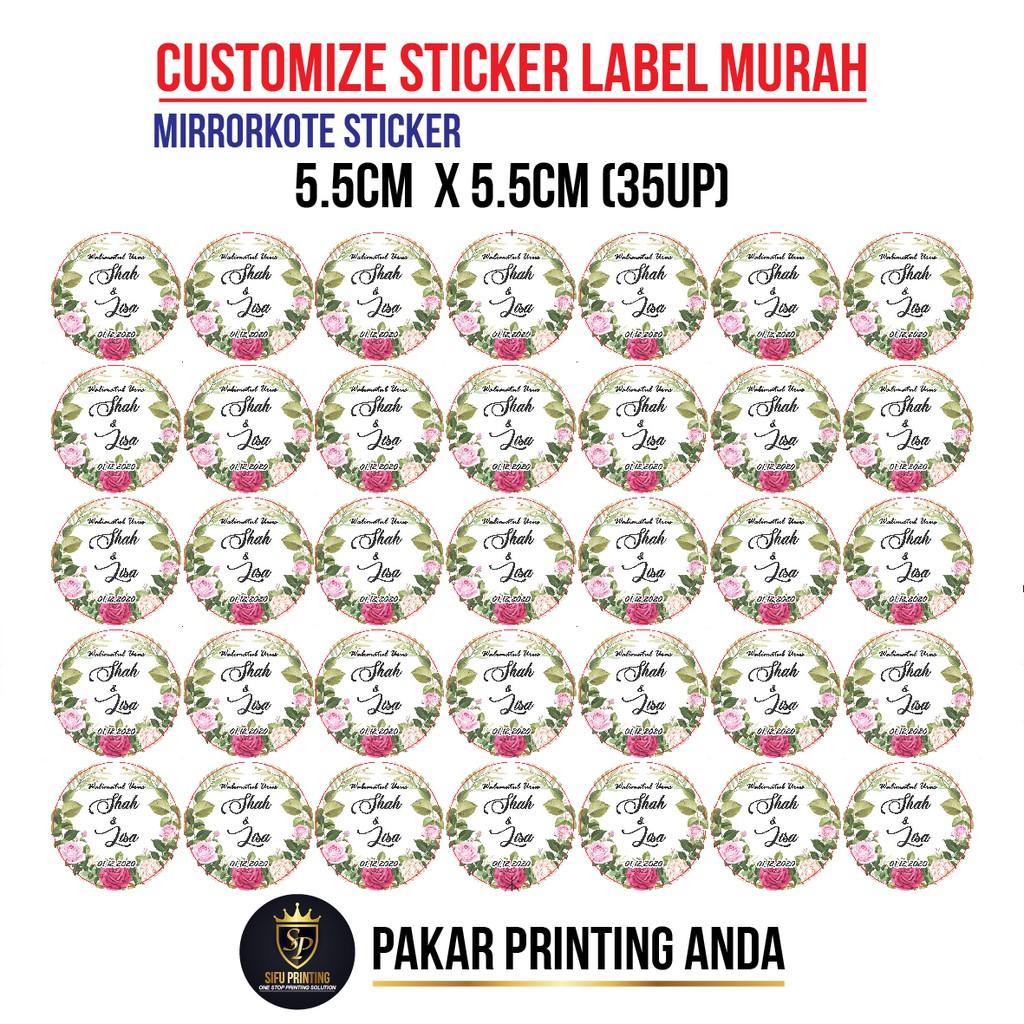 🔥STICKER LABEL CUSTOM PRODUK - PELBAGAI SAIZ Label Produk & Kuih Biskut ...