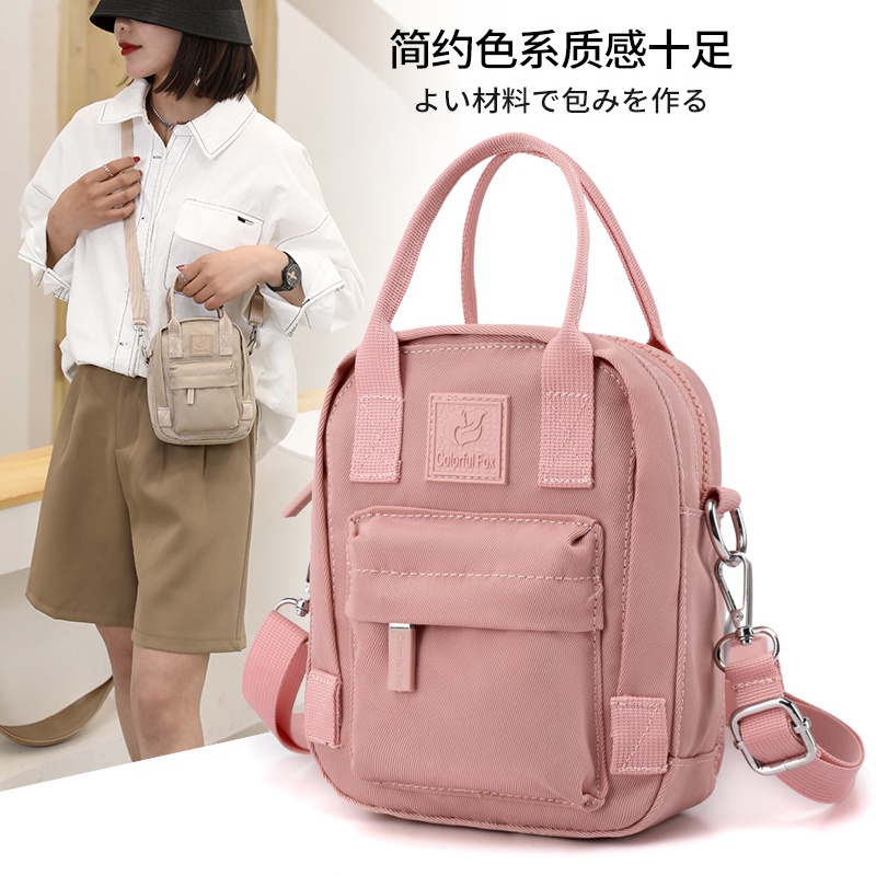【Colorful Fox】waterproof nylon mini tote handbag korean mobile phone ...