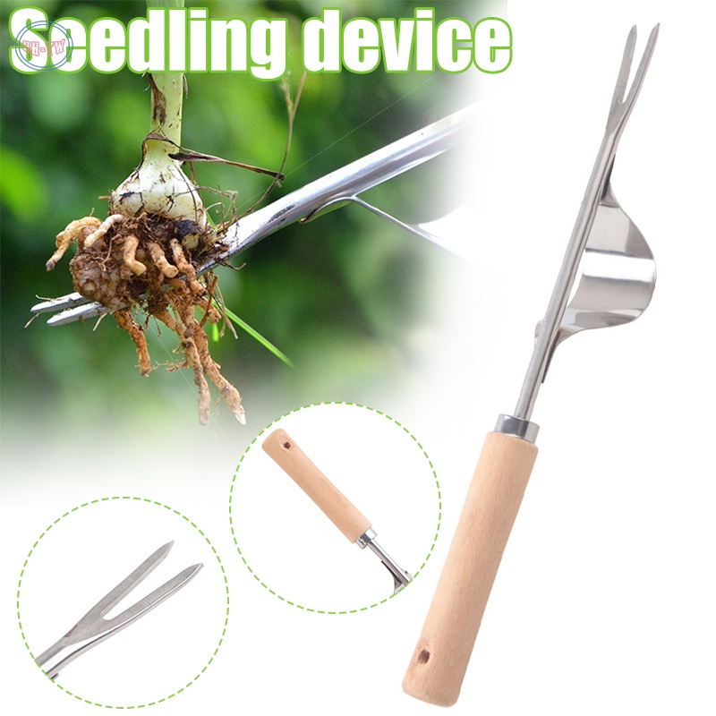 Stainless Steel Hand Weeder Weeds Digging Puller Forked Head Weeds ...