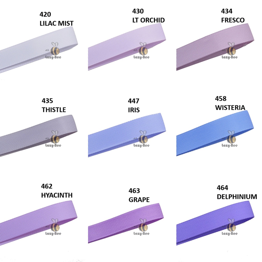 LAZY BEE 5 meter Purple Violet Orchid Lilac Grosgrain Ribbon Reben Door ...