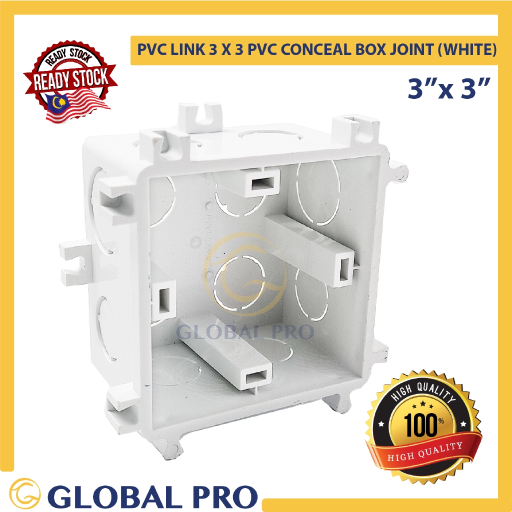 {NEW DESIGN} PVC LINK 3 X 3 PVC Electrical Conceal Box Joint (White ...