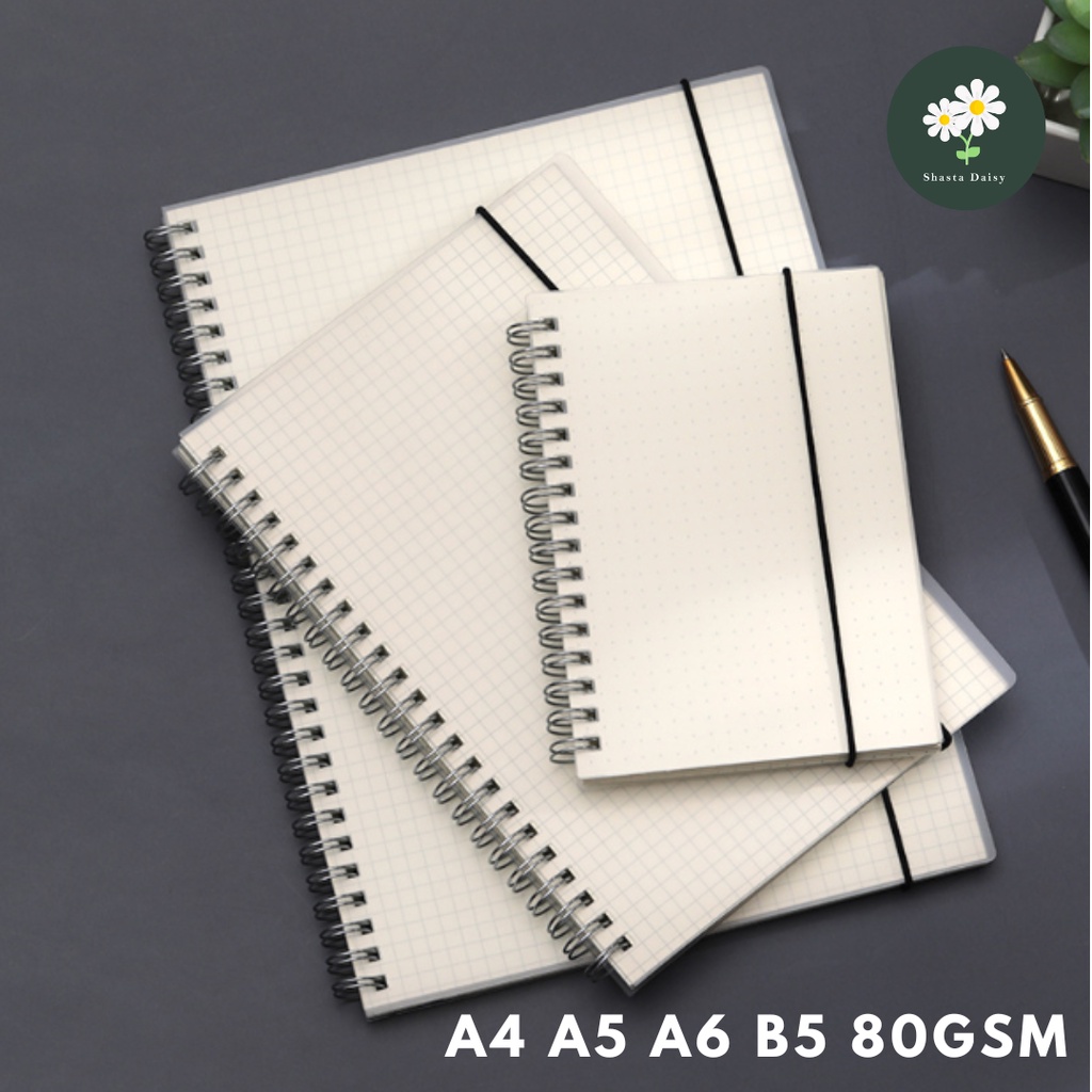 A4 A5 A6 B5 80gsm Grid Plain To Do List Notebook Diary Planner Stationery BukuNota空白 ...