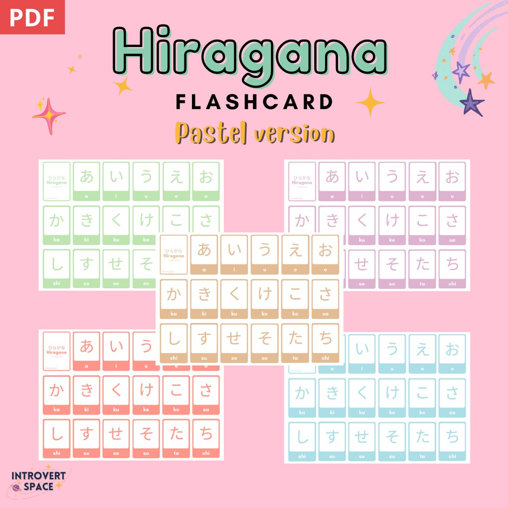 Hiragana Flashcard PDF [Pastel ver.] | Shopee Malaysia