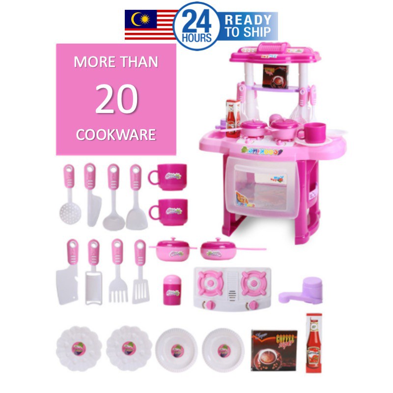 [ LOCAL READY STOCK ] Popular Kitchen Kids Toy Children Playset Pretend ...