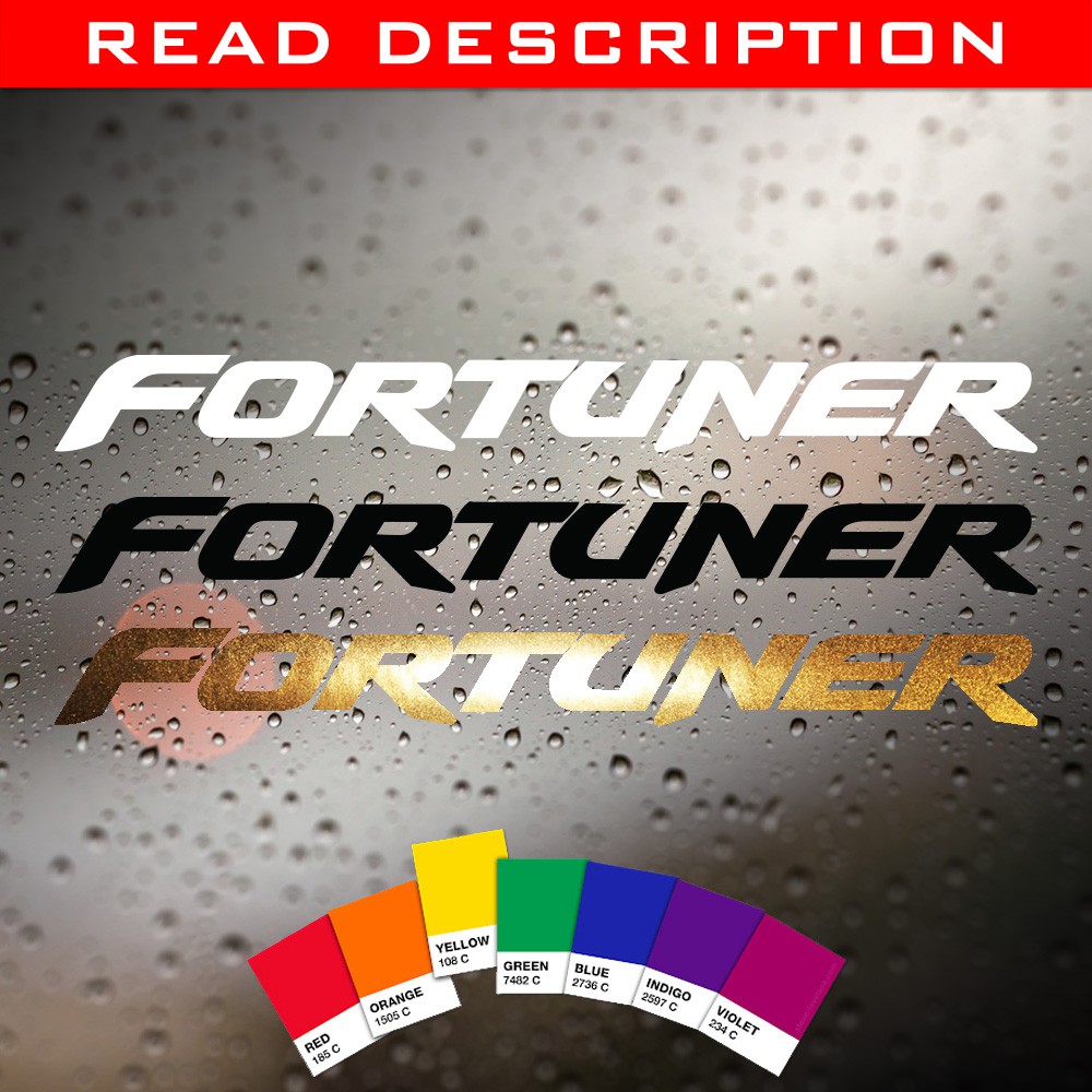 Sticker | (1X) | Toyota Fortuner Logo | Weather proof die-cut decal ...