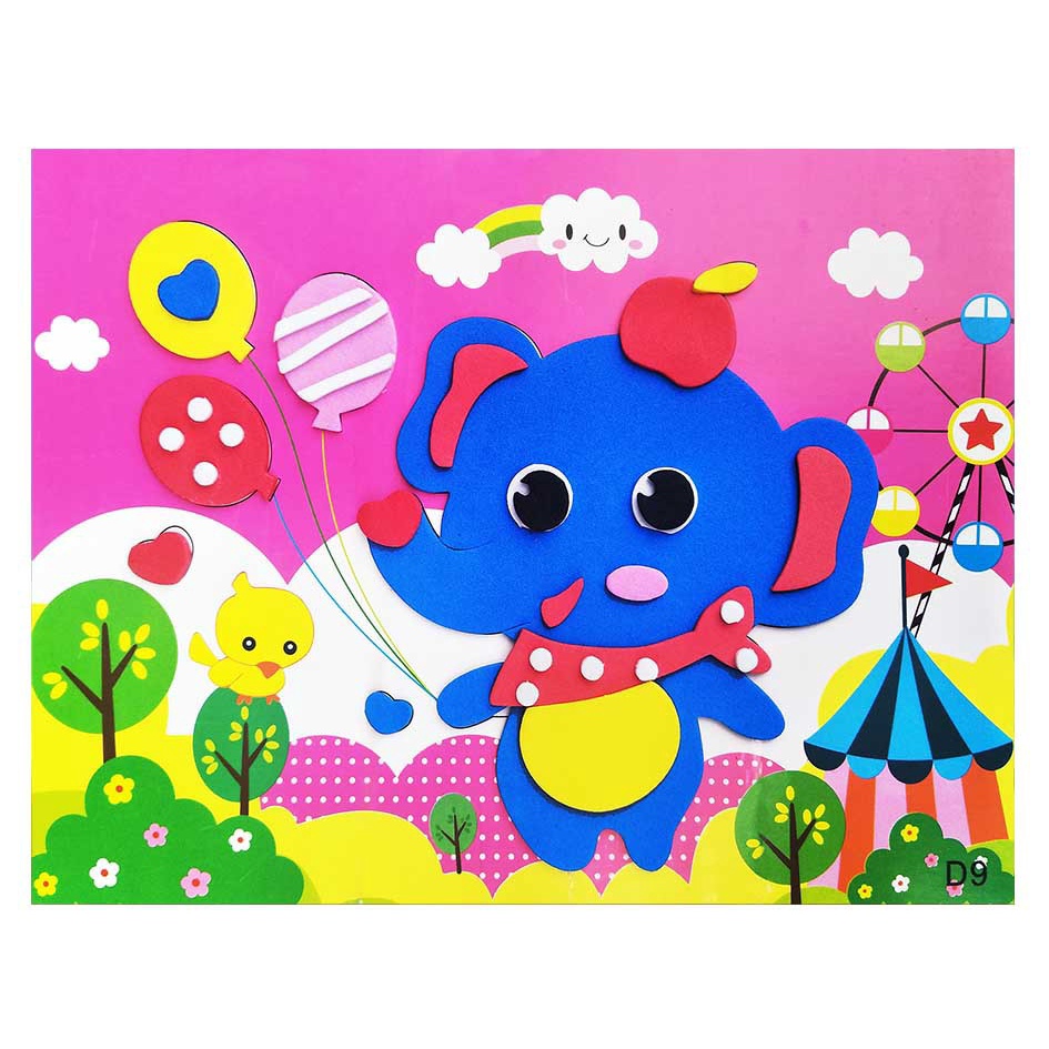 Art Kit Children Art & Craft Kits 3D Movable EVA Foam DIY 3D Puzzle ...