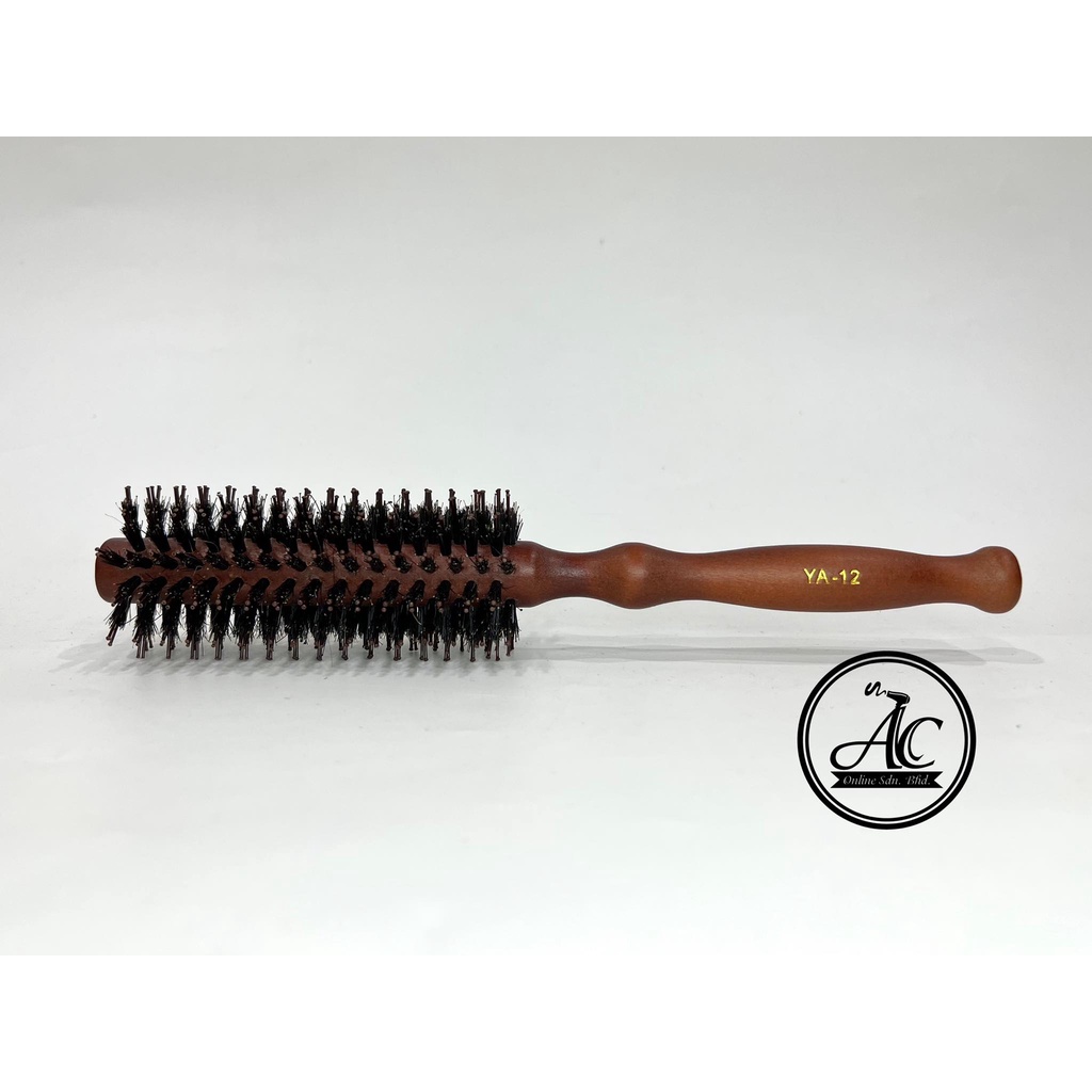 Wooden Rolling Comb Hair Brush Hair Comb Anti-Static Round Comb Blower ...