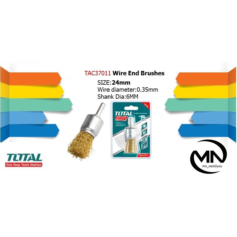 TOTAL TAC37011 Wire End Brushes (Pencil Brush) 24x6mm | Shopee Malaysia
