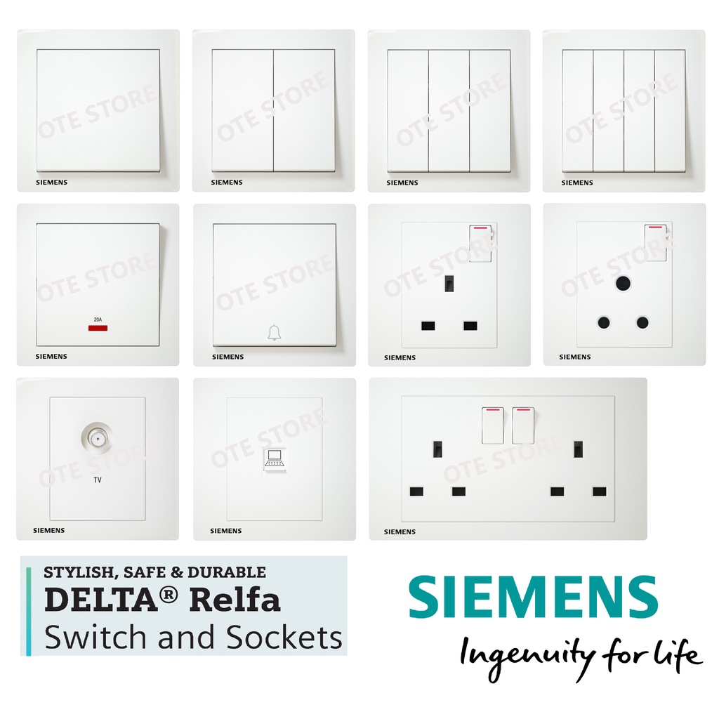 SIEMENS DELTA RELFA SWITCHES (WHITE) | Shopee Malaysia