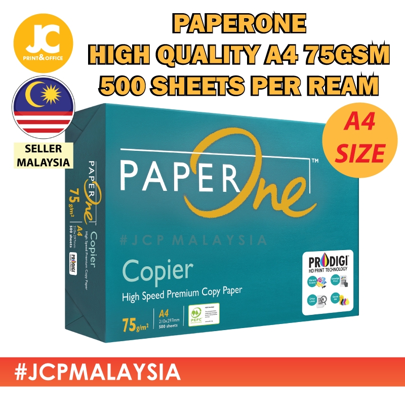 PAPERONE Paper One A4 High Copier Paper Office Work Student Use - 75GSM ...