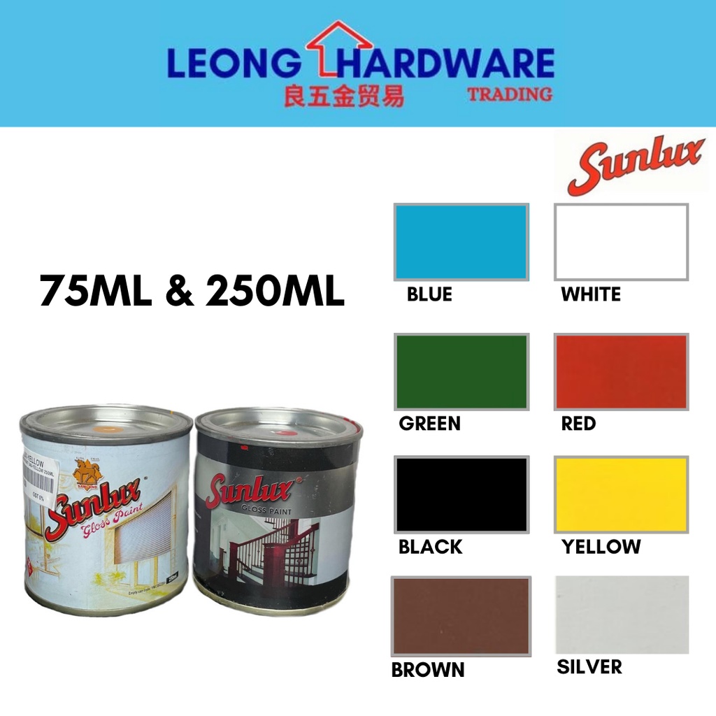 75ML/250ML [SUNLUX] Gloss Paint Glossy Wood Or Metal Paint / Cat Kayu ...