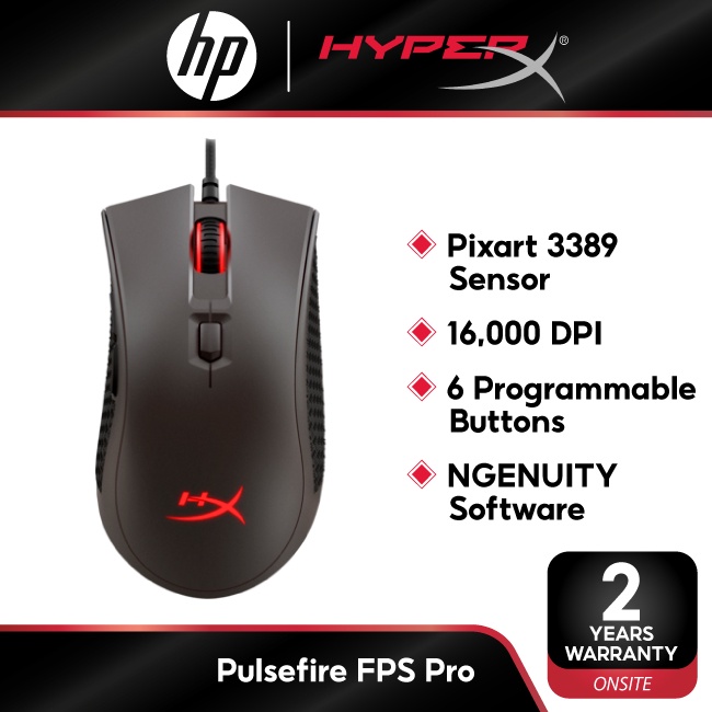 HyperX Pulsefire FPS Pro Gaming Mouse Pixart 3389 Sensor 16,000 DPI 6 ...