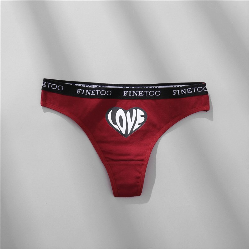 FINETOO 1/2PCS Women Cotton Underwear Love Sticker Letter M-XXL Panties ...