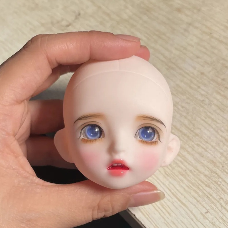 New Type Cute Makeup Doll's Head 1/6 Bjd Baby Doll Accessories 3D Eyes ...