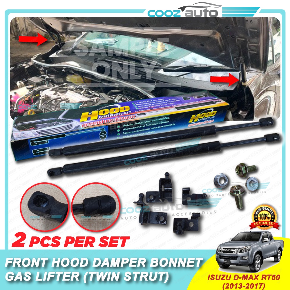 Isuzu DMAX D-MAX RT50 2013 - 2020 HOOD Carrier Kit Front Hood Damper ...
