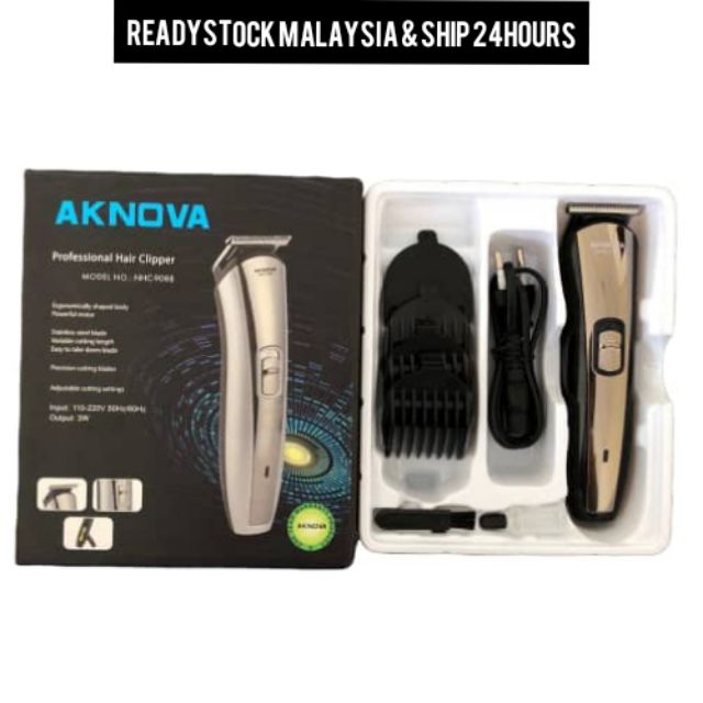 READY STOCK Aknova professional RECHARGEABLE hair trimmer Clipper ...
