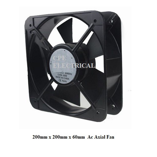 HB 8 inch 200mm x 200mm x 60mm Ac Axial Fan / Cooling Blower 240VAC ...