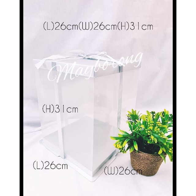 Kotak Hantaran Transparent Clear Gift Box Cake Box Kotak Kek Kotak ...