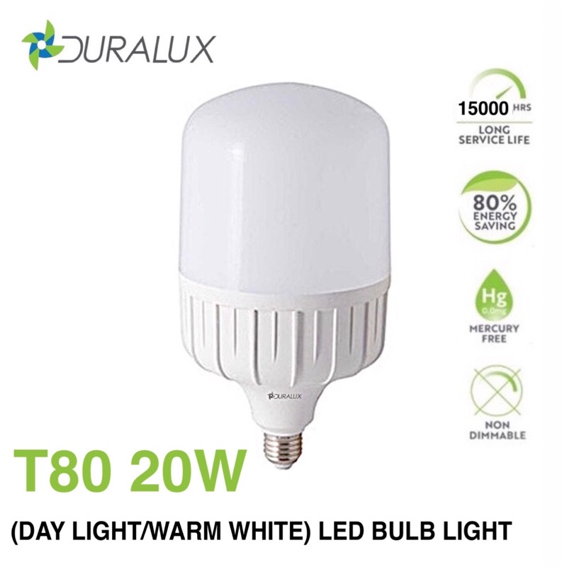 (Ready Stock) Duralux T80 LED Bulb Light 20W Bal Lampu LED 灯泡 | Shopee ...