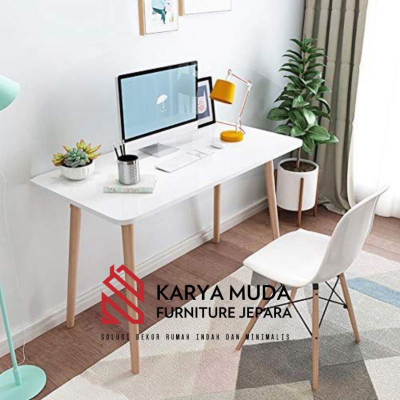 KAYU Solid WOOD STUDY TABLE DINING TABLE MINIMALIST TABLE WORK TABLE ...