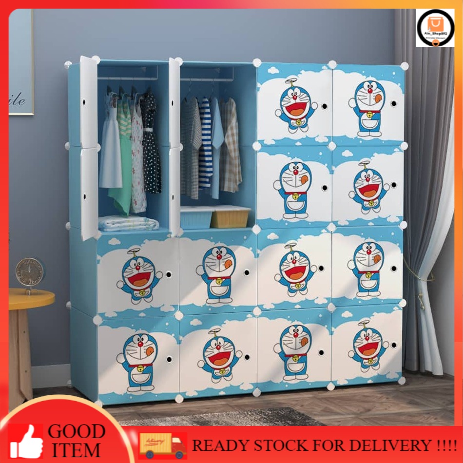 🔥[READY STOCK]🔥New Doraemon 16 cube DIY Multipurpose Wardrobe Cabinet ...
