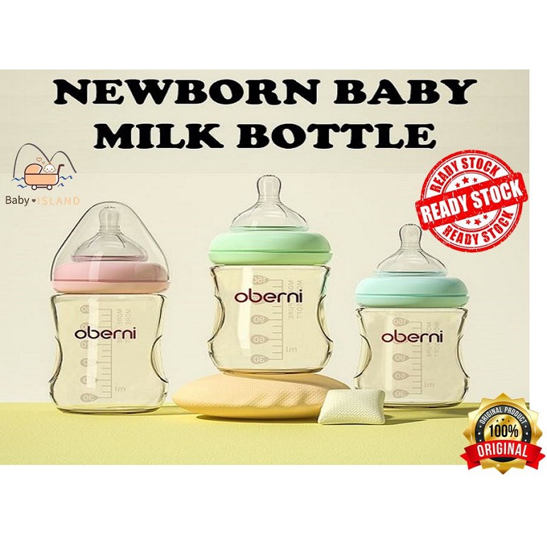 🔥READY STOCK🔥PPSU NEWBORN BABY INFANT MILK BOTTLE ANTI COLIC OBERNI FOOD GRADE SILICONE 150ML ...