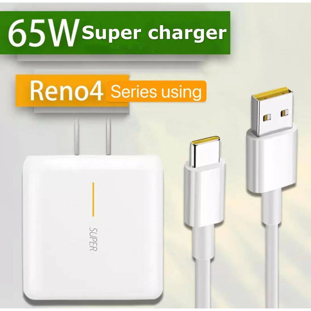 OPPO 65W Super Flash Charger Oppo Reno4 pro Reno ace Series FindX2 Pro Fast Charger Type C cable ...