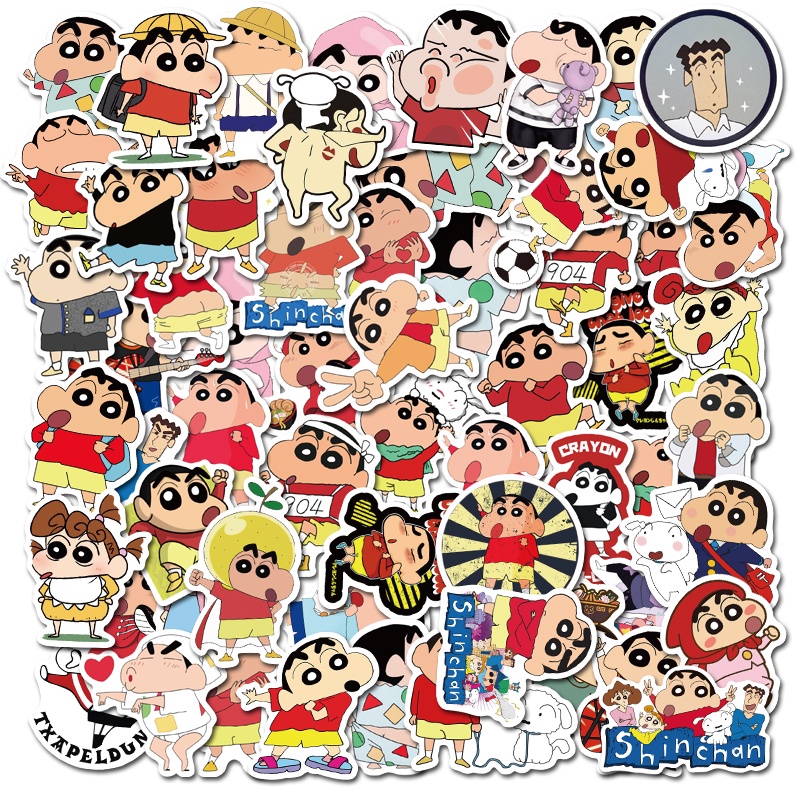 50 Piece Cute Lovely Crayon Shin-chan Cartoon Waterproof Cartoon ...