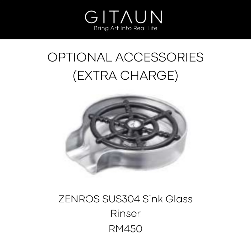 [ZENROS] SUS304 Stainless Steel Sink Glass Rinser / ACS-SGR-3500-ST ...