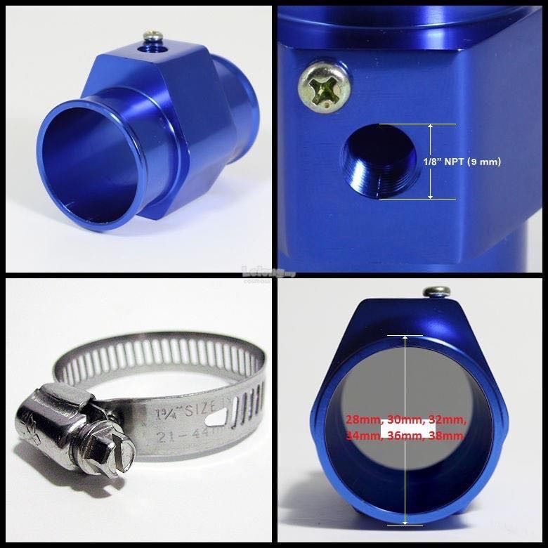 Water Temperature Joint Pipe Temp Sensor Adaptor Gauge Radiator Hose ...