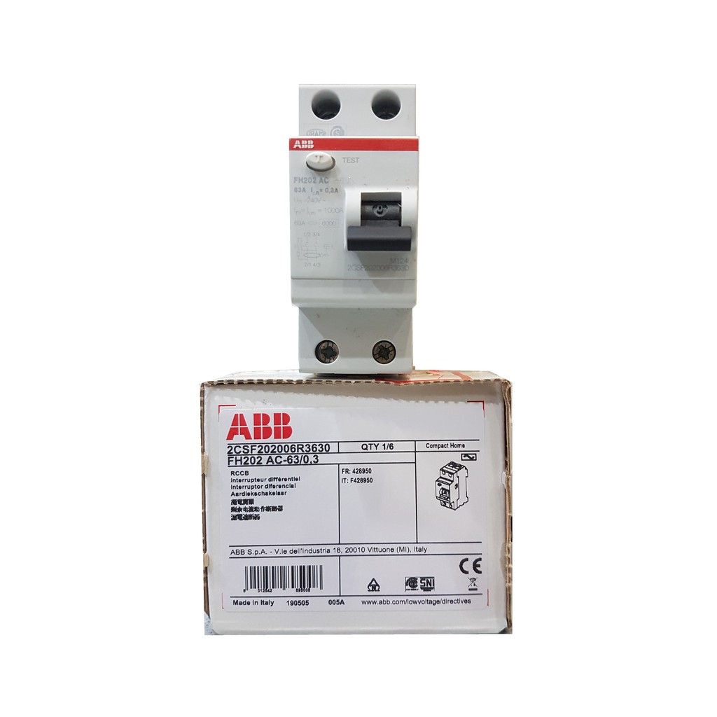 ABB Single Phase RCCB/ELCB (40A 30mA/0.03, 40A 100mA/0.1, 63A 30mA/0.03 ...