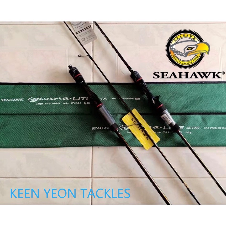 SEAHAWK IGUANA LITE SOLID CARBON 24T LIGHT JIGGING ROD | Shopee Malaysia