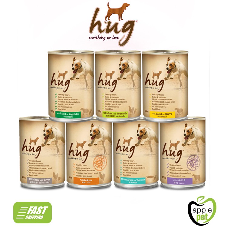 Hug Dog Canned Food -400g Dog Wet Food (Chicken/ Chicken Liver/Chicken ...