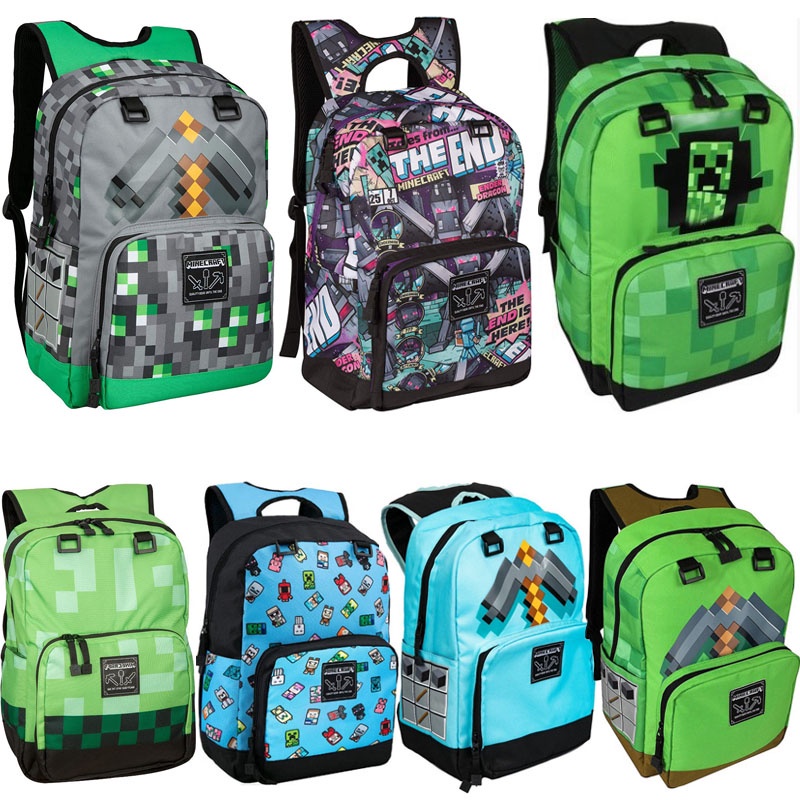 7 Designs Minecraft School Bags Large Capacity Students Backpack School ...