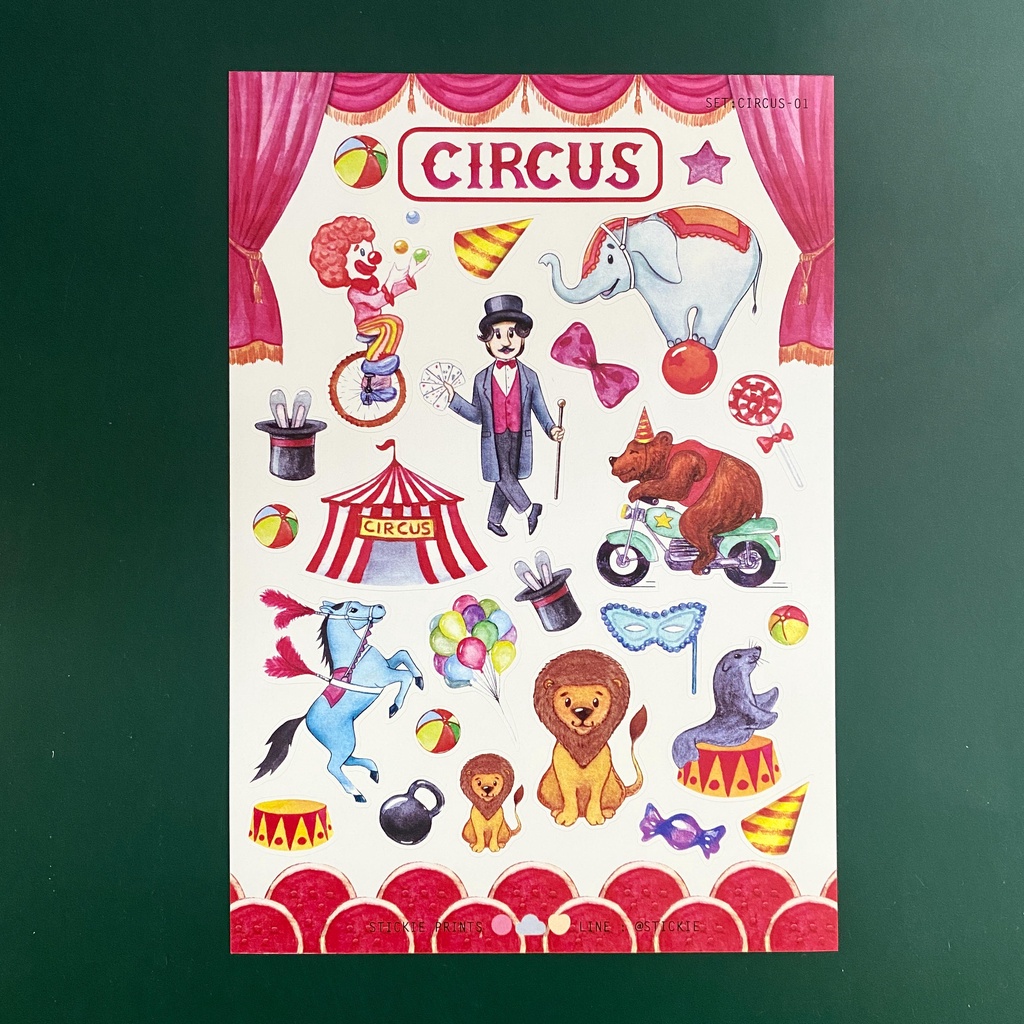 Waterproof Play Sticker CIRCUS (Sticker dicut 1 sheet) | Shopee Malaysia